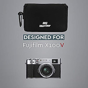 MegaGear MG1896 Ultra Light Neoprene Camera Case Compatible With Fujifilm X100V - Black, PU Leather