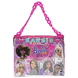Barbie - Townley Girl- 11 Pcs Makeup Filled Sling Chain Bag with Peel- Off Nail Polish, Eyeshadow, Hair Accessories, Body Glitter & More| Makeup Kit for Kids & Girls| Ages 3, BB0137GB