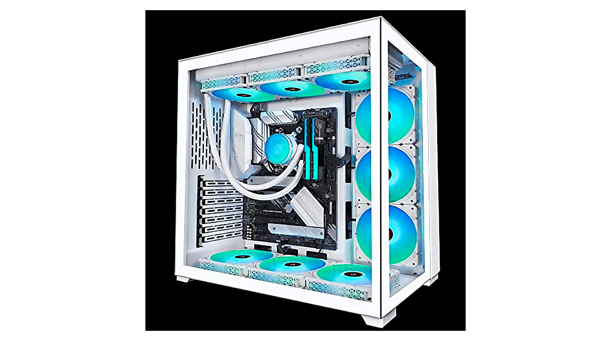 KEDIERS PC Case Pre-Install 9 ARGB Fans, ATX Mid Tower Gaming Case with ...