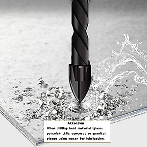 10PC 3/16 inch Black Concrete Drill Bit Set, Mgtgbao 5MM Masonry Drill Bits for Tile,Brick, Plastic and Wood,Tungsten Carbide Tip Best for Wall Mirror and Ceramic Tile on Concrete and Brick Wall