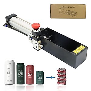 Pneumatic Cylinder Can Crusher – Air Powered Countertop –Aluminum Can Crushers for Recycling – For 12oz,16oz Aluminum Soda Bear Tall Tin Cans – Heavy Duty Automatic Efficient Smasher…