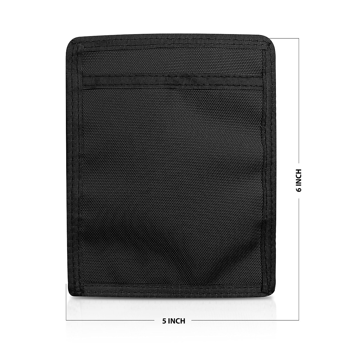 ASA TECHMED Nurse Pocket Organizer, Nylon 5 Pocket Nurse Scrub Organizer, 6 Inch x 5 inch, Black