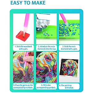 AyuqEjus Diamond Art Kits for Kids,4 Pack Diamond Art for Kids, Arts & Crafts for Kids Ages 8-12,Gem Art 5.9" X 5.9" (Cat Tiger Dog)