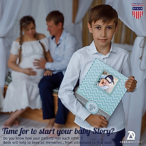 Baby Memory Book - Newborn Journal - Baby First Year Book Album - Baby Shower Book Gift - Baby Keepsake Milestone Memory Journal - First Year Newborn Baby Boy Girl Book