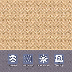 VICLLAX 90% Shade Fabric Sun Shade Cloth Privacy Screen with Reinforced Grommets for Outdoor Patio Garden Pergola Cover Canopy 10x10 FT, Wheat