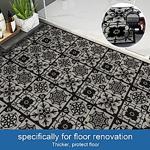 RomDeco 10 Pieces Peel and Stick Flooring, 11.8in X 11.8in Vinyl Flooring for Bathroom