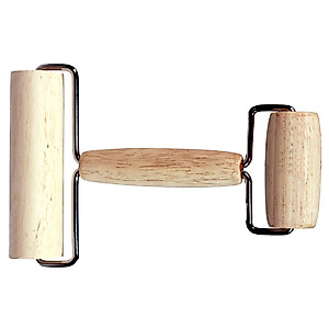 Creative Hobbies Hardwood Pony Roller - 2 in 1 Design Dual Roller Tool for Ceramic, Pottery Clay Working, Rhinestone Embroidery Diamond Painting, Craft Clay Roller, Wooden Roller