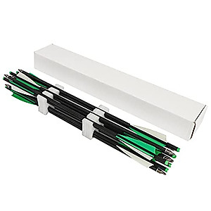TOPARCHERY 12pcs Crossbow Arrows Crossbow Bolts 20 inch Hunting Archery Crossbow Carbon Arrows with 4 inch Vanes and Replaced Arrowhead/Tip (A Green white 20'')