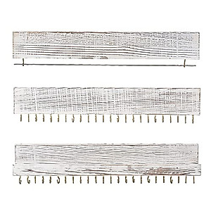 Hanging Jewelry Rack Set of 3, Wall-mounted Wooden Jewelry Storage Rack Shelf, Earrings, Necklaces, Bracelets Organizer Shelves Holder