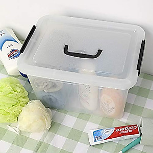 Leendines 12 Liter Clear Latching Storage Box, 4 Packs