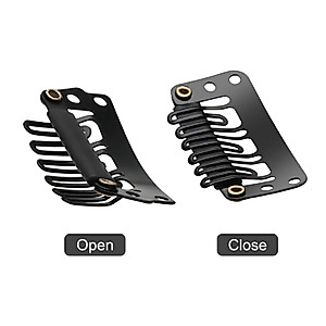 WILLBOND 100 Pcs 32mm Hair Extension Clips 6 Teeth Wig Clips to Secure Wig Small Clips with Soft Rubber Metal Snap Wig Accessories for Women Men, 4 Colors(Multicolor)