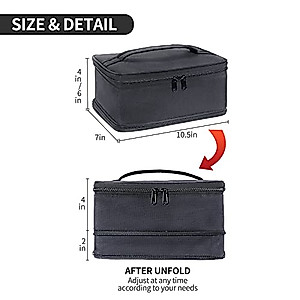 goiealeaes Black Lunch Box Bag For Men & Women Expandable Adult Lunch Boxes Bag Canvas Small Lunch Bag Handheld Insulated Lunch Bag