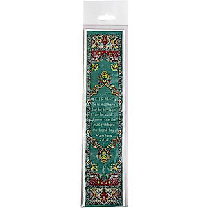 He is Risen, Woven Fabric Christian Easter Bookmark, Jesus is Alive Silky Soft Matthew 28:6 Flexible Bookmarker for Novels Books and Bibles, Traditional Turkish Woven Design, Memory Verse Gift