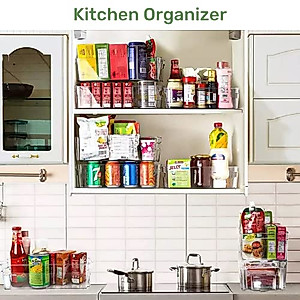 JS HomeDesign - Fridge Organizer, Pantry Organizing and Clear Storage Bins, Cabinet Organizing with Handles