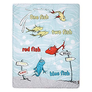 Trend Lab Dr. Seuss One Fish Two Fish 4Piece Crib Bedding Set Nursery Baby Bedding