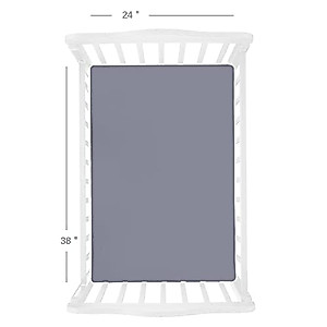 Biloban Mini Crib Sheets 38'' x 24'', 4 Pack Ultra Soft Microfiber Fitted Portable/Mini-Crib Sheet for Baby Boys and Girl, Grey/Navy/White