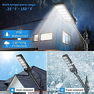 Viugreum 500W Solar Street Lights Outdoor with Motion Sensor, 900pcs LED, 6000K 50000LM IP65 Waterproof Solar Parking Lot Lights, Solar Powered Street Light for Barn, Yard, Street