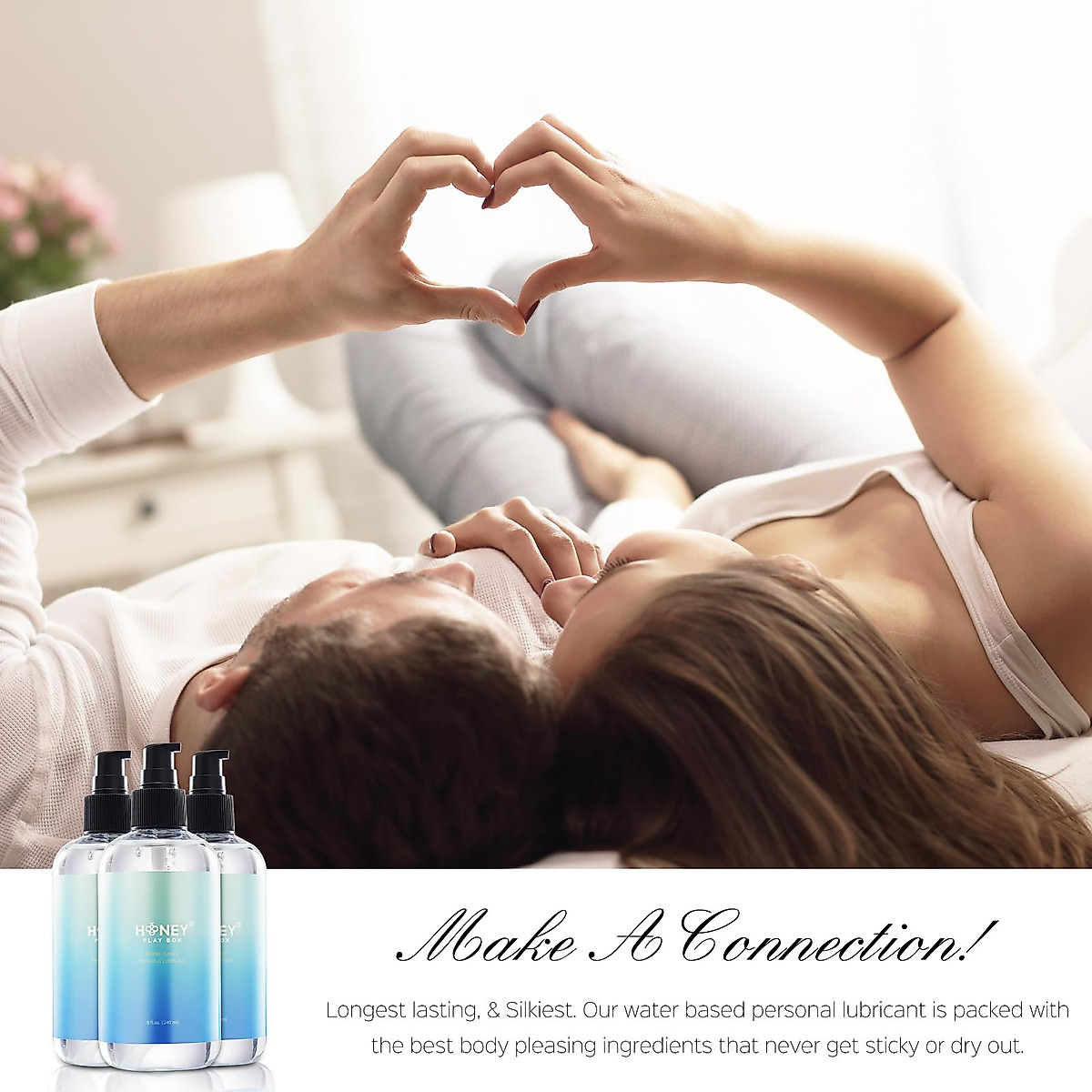 Water Based Personal Lubricant Parabens Free - Clean and Non-Staining, Silky Smooth, Latex Compatible Sex Lube for Men, Women and Couples Pleasure-Enhancing (8 Fl Oz)