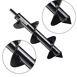 Jayzod Auger Drill bit for Planting 1.6x8.7"& 4x12" Garden Auger Spiral Drill Bit,Bulb & Bedding Plant Augers,Plants Drill bit for 3/8” Hex Drive Drill