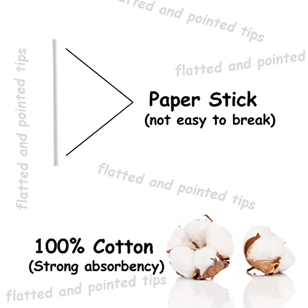 375pcs Precision Cotton Swabs, Double-ended Cotton Buds with Pointed and Flat Tips, Excellent Beauty Tools for Effective Makeup and Personal Care