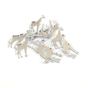 Super Cool Creations Giraffe Shaped Crafting Mirrors, Set of 10, Many Colours, Shatterproof Acrylic, Red Mirror, Pack of 10 x 8cm