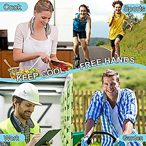 Upgraded Quad-Core Portable Neck Fan, 360° Cooling Neck Fans, 5200mAh Battery Operated, Rechargeable Personal Fan, Non-Slip Headphone Design Bladeless Fan, 3 Speeds Wearable Fan for Indoor & Outdoor