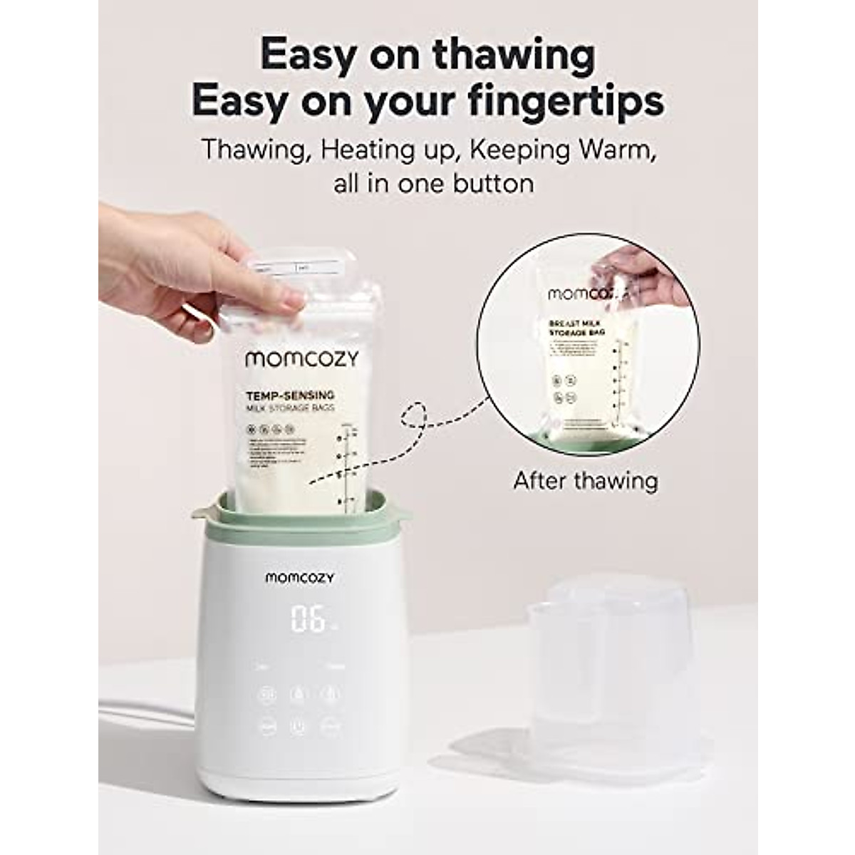 Momcozy Smart Baby Bottle Warmer, Fast Baby Milk Warmer with Accurate Temperature Control and Automatic Shut-Off, Multifunctional Bottle Warmers for Breastmilk or Formula