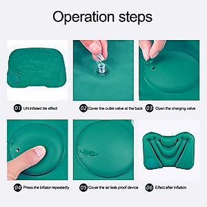 oAutoSjy Press Inflatable Pillow for Neck Lumbar Support Camping Pillow Comfortable Travel Air Pillow Ultralight Inflatable Camping Pillow for Sleeping Portable Inflatable Cushion for Car Home Office