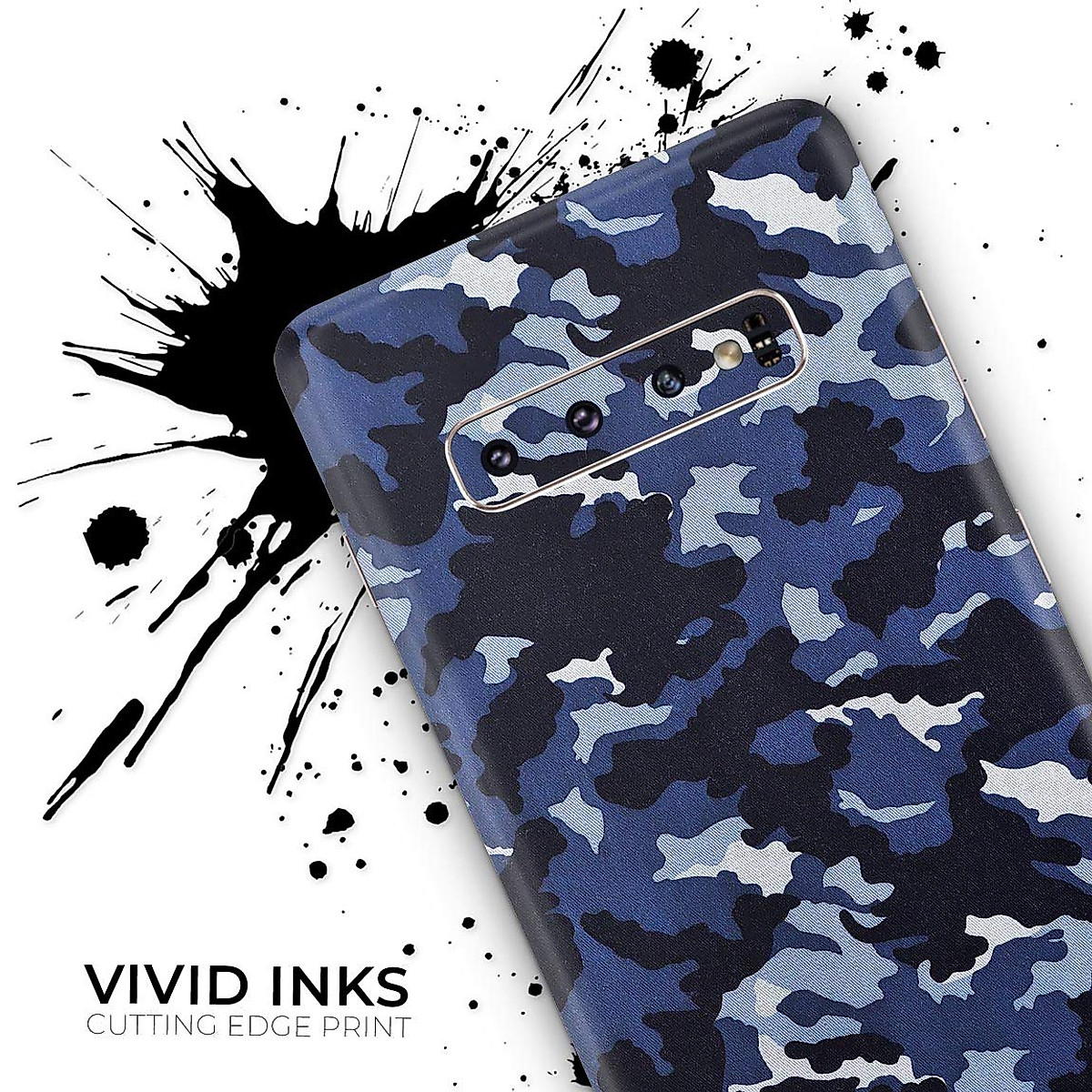 DesignSkinz Blue Vector Camo Protective Vinyl Decal Wrap Skin Cover Compatible with The Samsung Galaxy S20 (Screen Trim & Back Glass Skin)