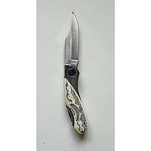440 STAINLESS STEEL Pocketknife - White Handle, Outdoor, Hunting, Camping, Household - Stainless Steel Material