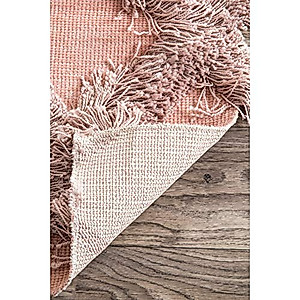nuLOOM Francene Diamond Trellis Shag Area Rug, 4' x 6', Pink