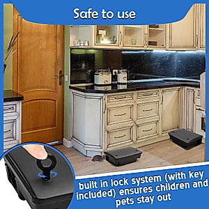 Qualirey Large Rat Bait Station with Key Rat Bait Station Traps Reusable Mouse Traps Smart Tamper Proof Cage House Heavy Duty Bait Boxes for Rodents Outdoor Rats Mice, Bait not Included(8 Pcs)