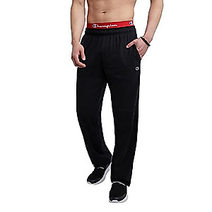 Champion mens Everyday Cotton Open Bottom Pants, Black, 4X-Large US
