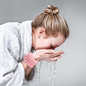 8 Pcs Wrist Spa Washband - Microfiber Wrist Wash Towel Band | Face Wash Wristbands | Absorbent Wristbands Wrist Sweatband for Girls & Women, Prevent Liquid from Spilling Down Your Arms