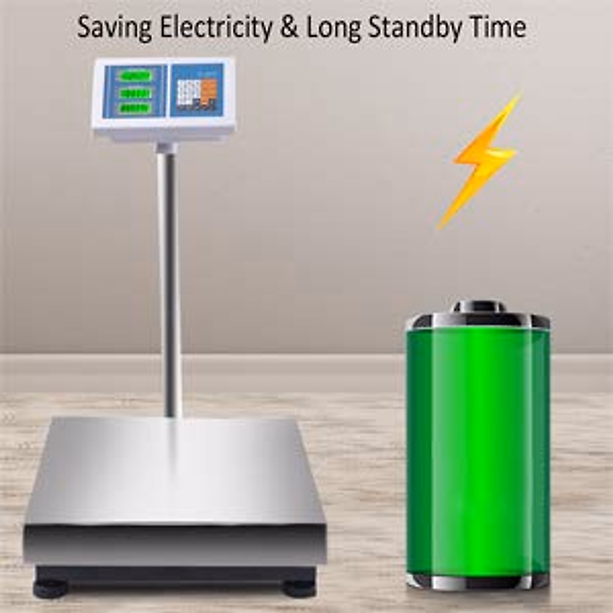 Happygrill 660lbs Weight Computing Scale Digital Scale Floor Platform Scale for Weighing Package Shipping Mailing Postal Scale with LB/KG Price Calculator