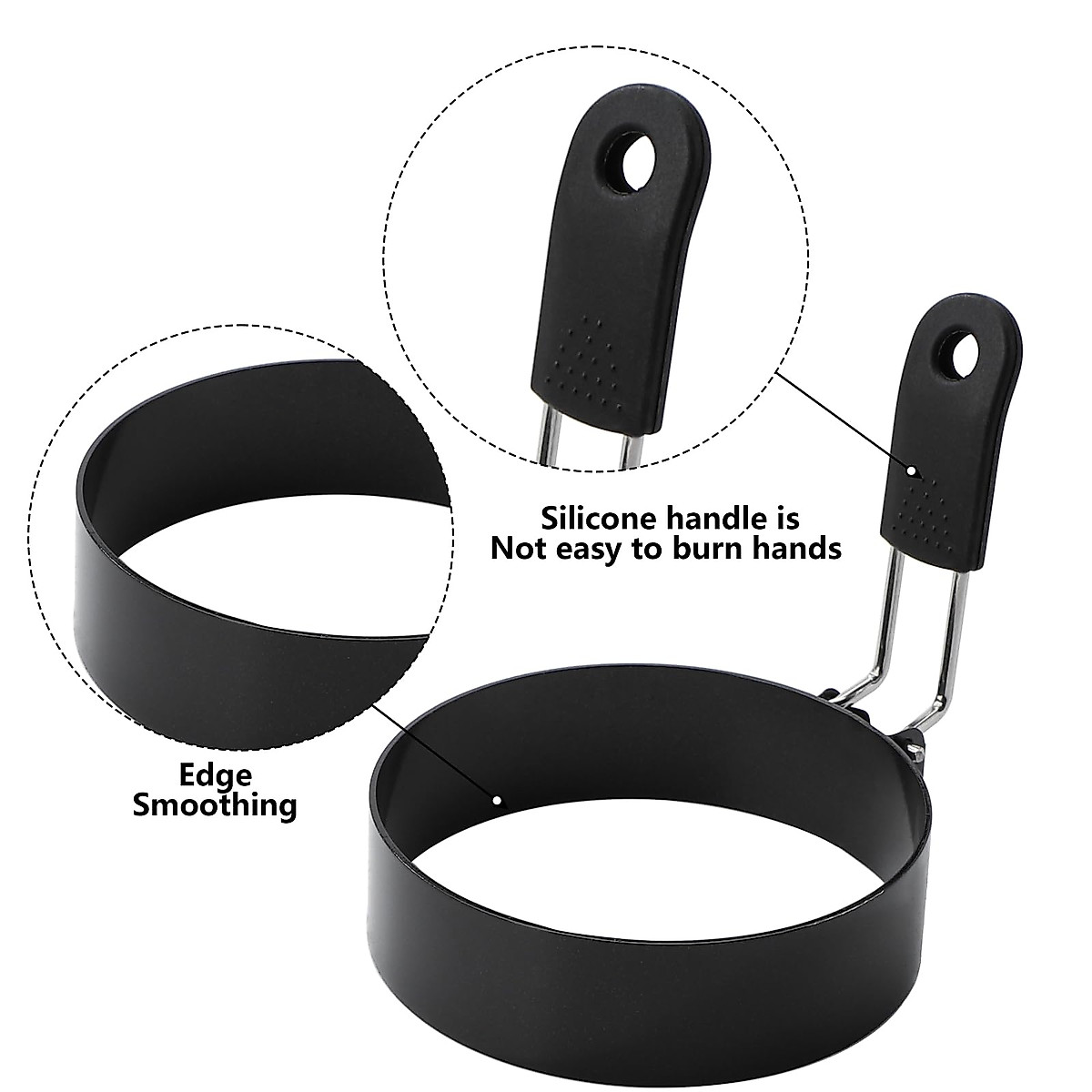 Egg Rings for Frying Eggs Nonstick 5 Packs Egg Ring Stainless Steel Pancake Molds Omelet And Egg Rings for Griddle