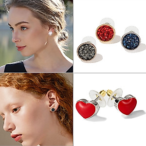 Mr. Pen- Bullet Clutch Earring Backs with Pad, 76 pcs, Gold & Silver, Rubber Earring Backings, Earring Backs for Studs, Earring Backs Replacements, Pierced Earring Backs, Earring Stoppers.