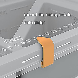 Silicone Freezer Tray with Lid - Food Storage Container, Makes 2 Perfect Portions 2 Cup Cube Portion, Ice Cube Tray for Soup Sauce Meal Prep, Molds Soup Trays with Date Slider BPA Free -1 Pack