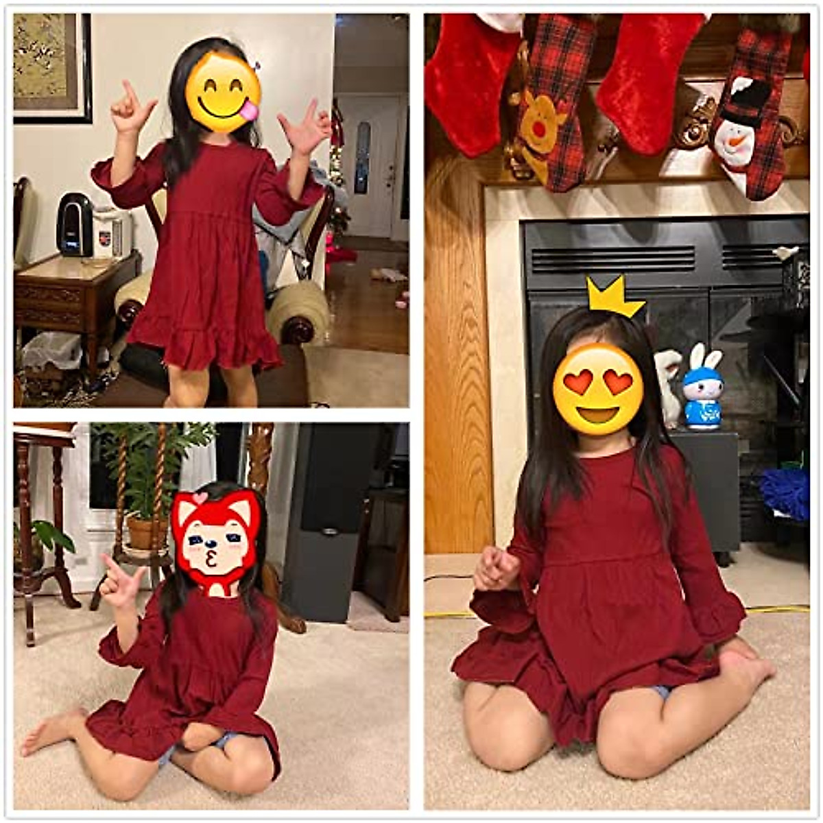 bilison Toddler Baby Girl Dress Flare Long Sleeve Solid Color Irregular Sundress Party Princess Dress