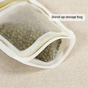 Mason Jar Bags Yellow, 40 Pcs Reusable Airtight Seal Food Storage Bags Leak-Proof Saver Bags for Travel Camping, 8 OZ