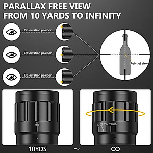 CVLIFE 3-9x40AO Rifle Scope Optics R4 Reticle Crosshair Scope with 20mm Mounts