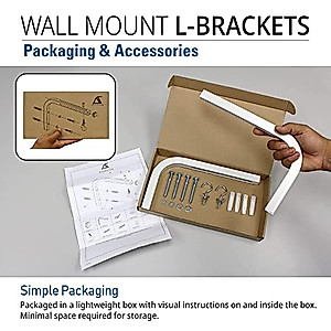 Akia Screens 100 inch Projector Screen Pull Down Manual B 16:9 8K 4K HD 3D Ceiling Wall Mount White Portable Projection Screen Retractable Auto Locking AK-M100H1 with 10 inch L-Bracket White AK-ZLB10W