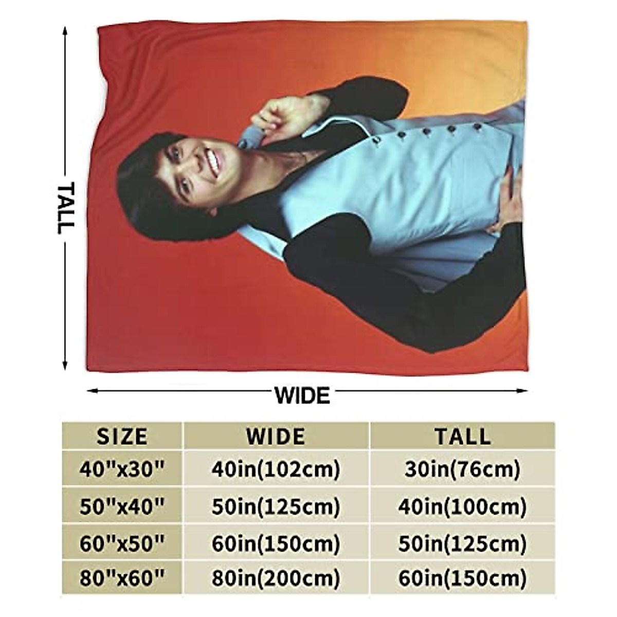 DOTZRLT Donny Singer Osmond Blanket Printed Flannel Blanket Home Decor Soft Comfortable Warm Throw Blankets 60"x50"