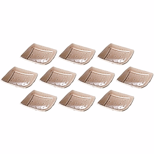 セトモノホンポ(Setomonohonpo) Set of 10 Rose Pink Modified Rim Square Small Plates [3.7 x 3.3 x 0.8 inches (9.5 x 8.4 x 2.1 cm) | Transforming Plates