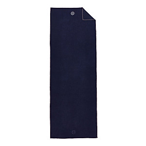 Manduka Yogitoes Yoga Mat Towel - Lightweight, Quick Drying Microfiber, Non Slip Skidless Technology, Use in Hot Yoga, Vinyasa and Power, 71" x 24", Midnight