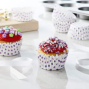 12 Packs: 36 ct. (432 total) Multi Purple Polka Dot Grease Resistant Baking Cups by Celebrate It®
