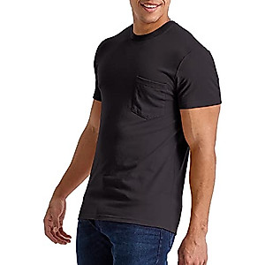 Hanes Originals Men's Short Sleeve Pocket T-Shirt, Tri-Blend Jersey, Black, Medium