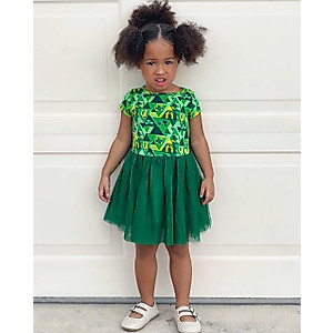 Girls Short Sleeve Tulle Tutu Dresses for Kid and Toddler Girl St Patricks Day Dress Outfit Sizes 18M-12Y (8 Years, Clovers)
