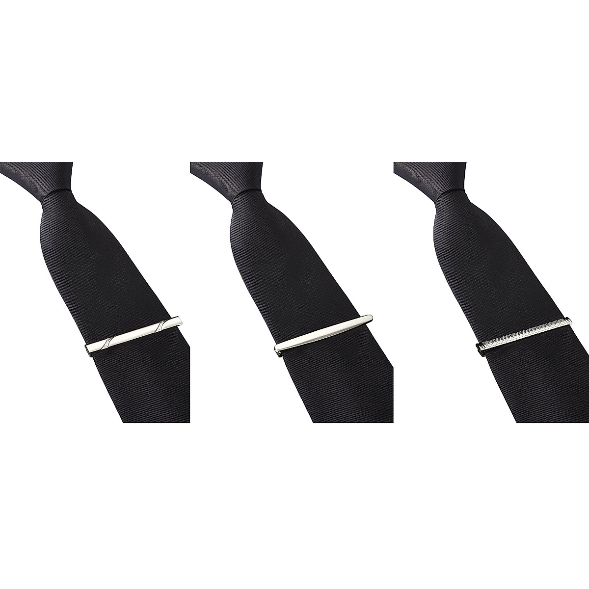 Jstyle 3 Pcs Tie Clips for Men Tie Bar Clip Set for Regular Ties Necktie Wedding Business