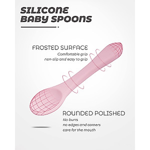 10 Pcs Silicone Baby Spoons and Baby Forks, Chewable Baby Utensils for Self-Feeding, Silicone Baby Utensils, Kids Utensils for Over 6 Months Babies Spoon toddler utensil